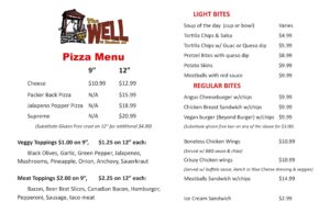 Menu - The Well at Bradford Junction